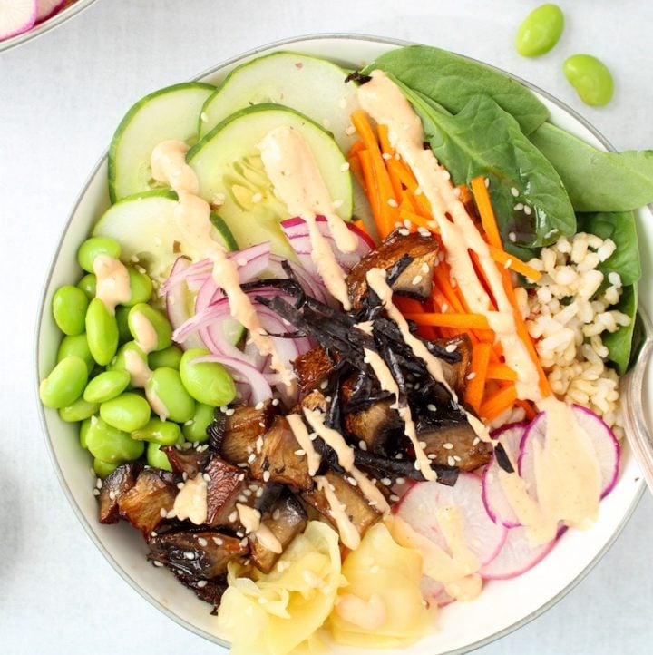 Vegan Portobello Poke bowl - Plant Based Jess