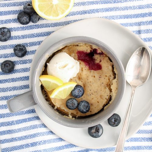 Lemon Blueberry Mug Cake - Plant Based Jess