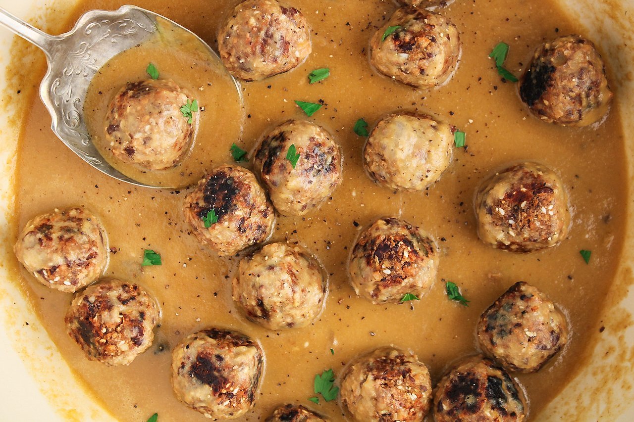 Vegan Swedish TVP Meatballs (with Black Beans) - Plant Based Jess