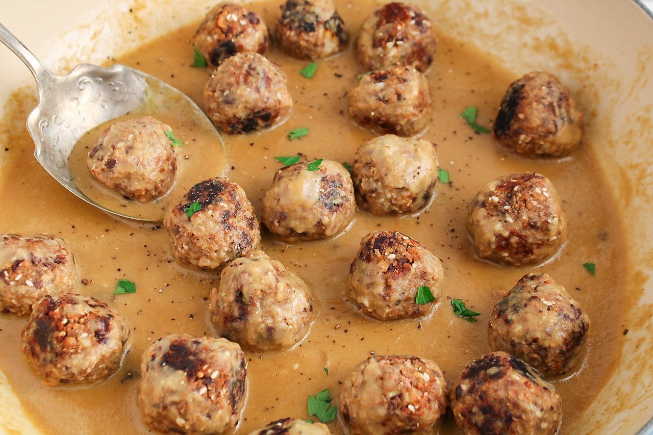 Vegan Swedish TVP Meatballs (with Black Beans) - Plant Based Jess