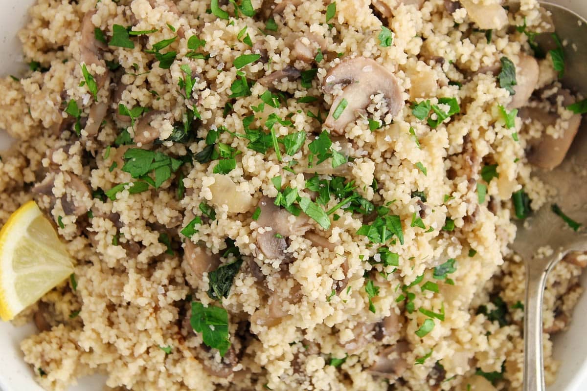 Mushroom Couscous - Plant Based Jess