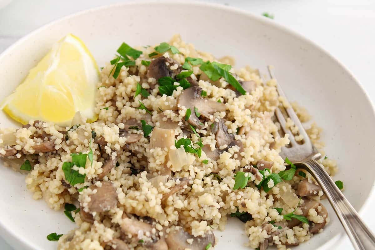 Mushroom Couscous - Plant Based Jess