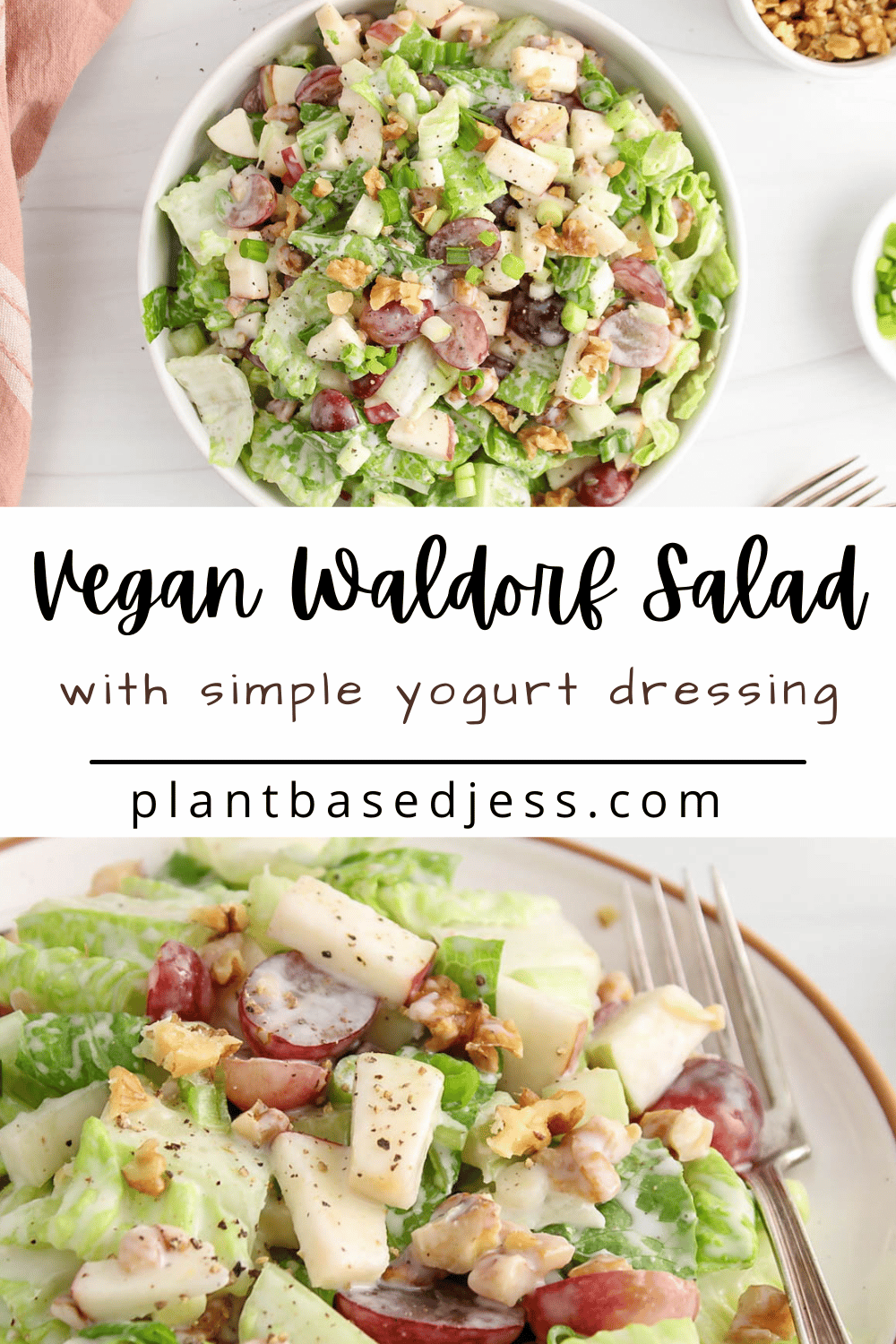 Vegan Waldorf Salad (Creamy Dressing without Mayo) - Plant Based Jess