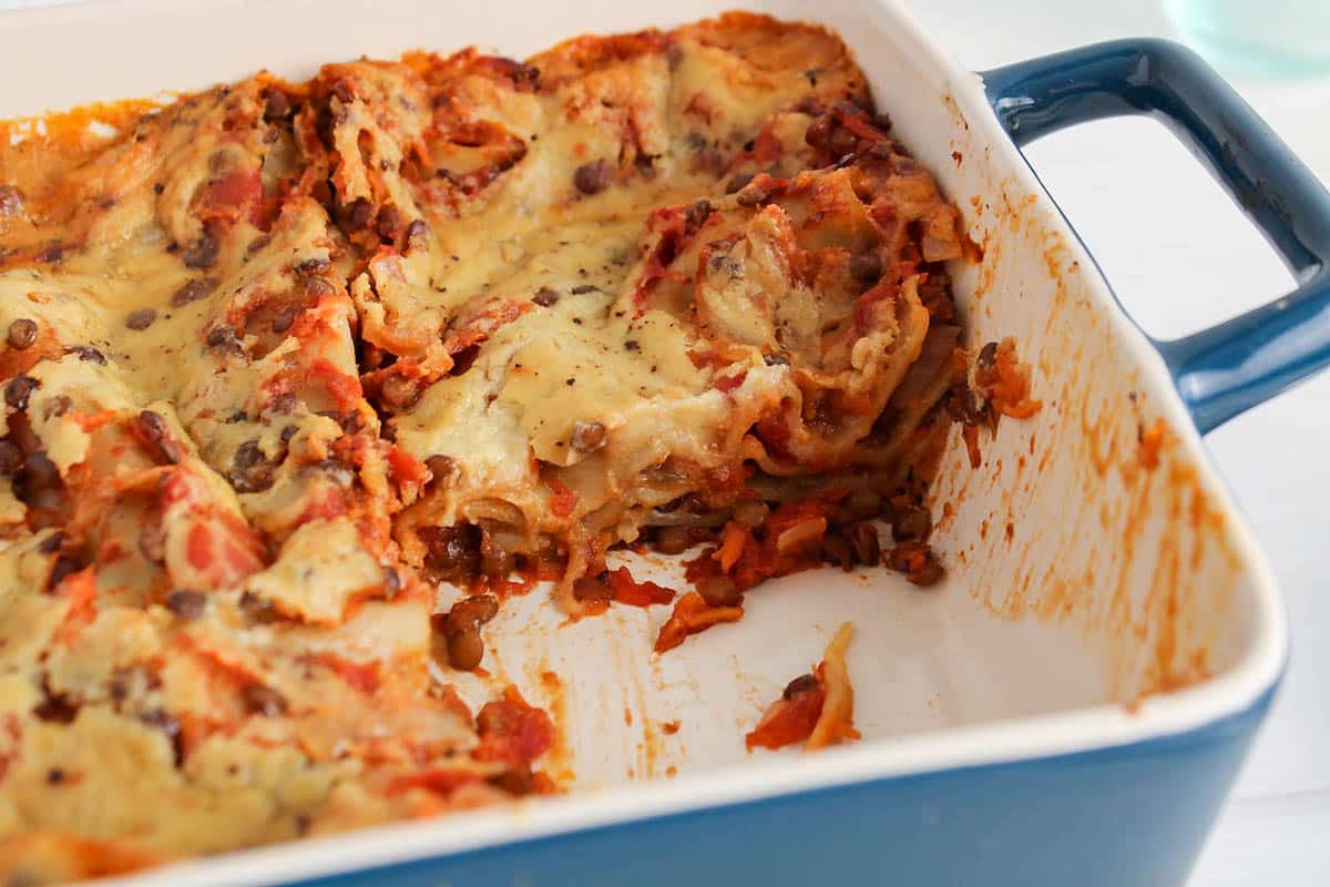Vegan Lentil Lasagna (No Tofu) - Plant Based Jess