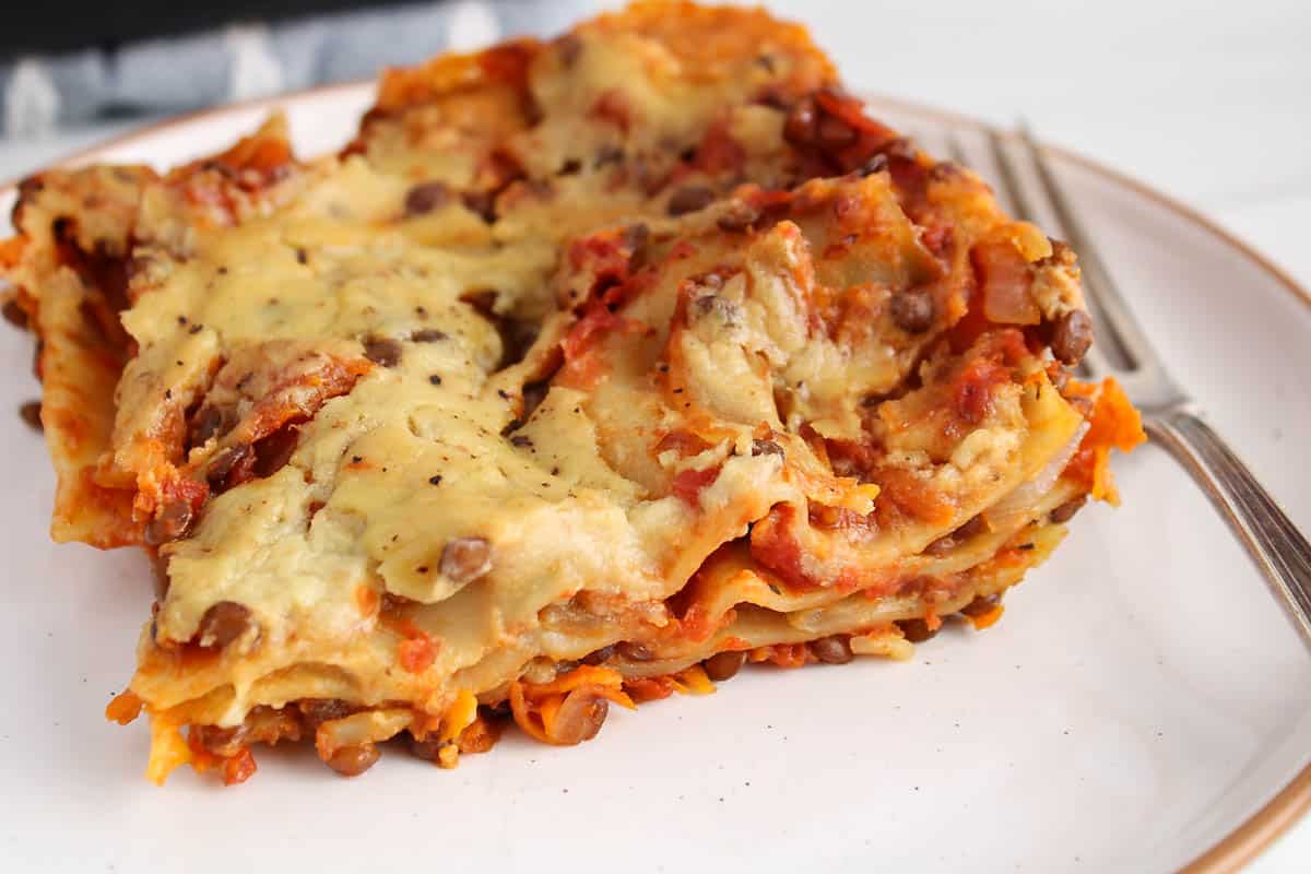 Vegan Lentil Lasagna (No Tofu) - Plant Based Jess