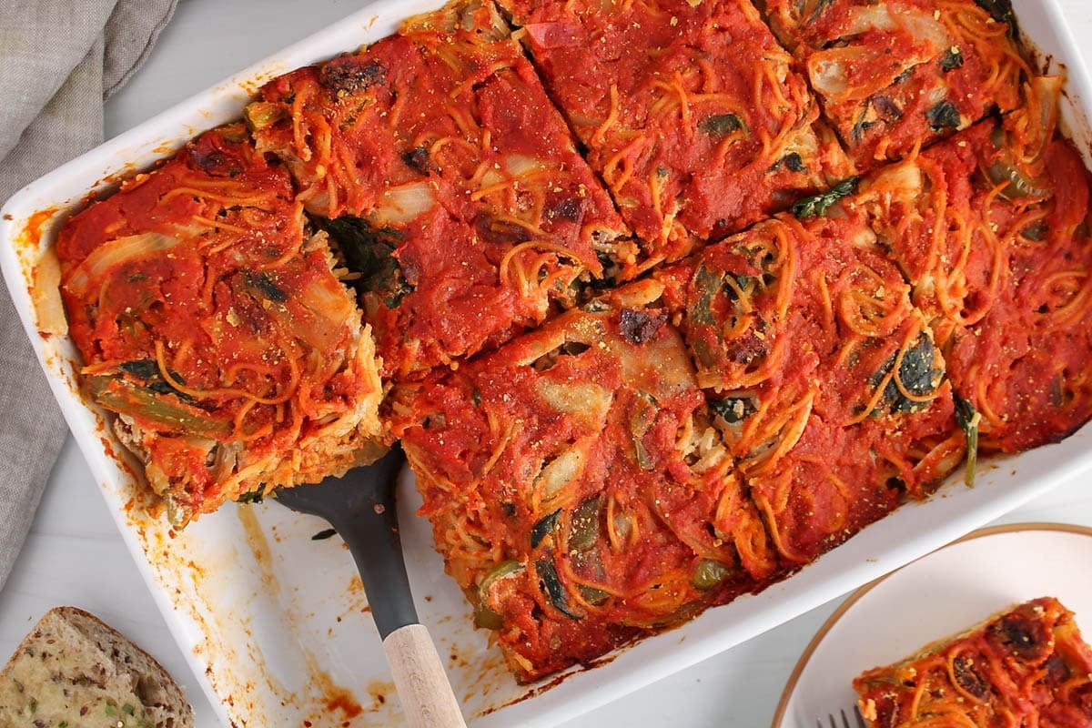 Vegan Baked Spaghetti - Plant Based Jess