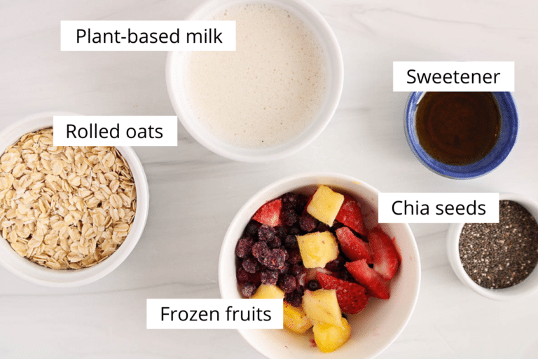 Overnight Oats with Frozen Fruit - Plant Based Jess