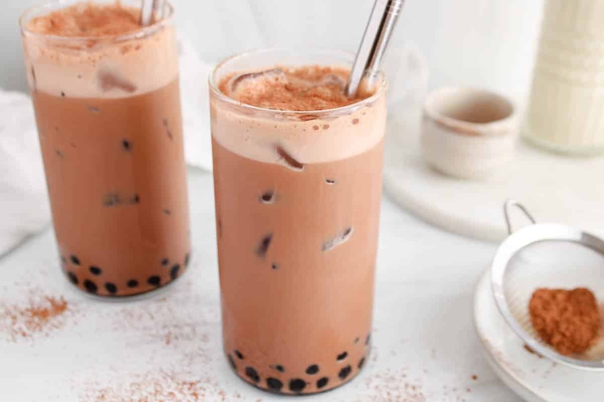 Chocolate Bubble Milk Tea (Boba) - Plant Based Jess