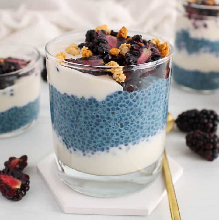Blue Chia Pudding (2 ways!) - Plant Based Jess