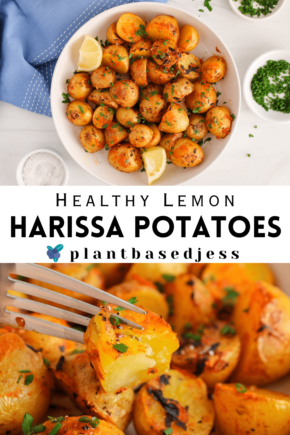 Vegan Zesty Harissa Potatoes (Oven Roasted) - Plant Based Jess