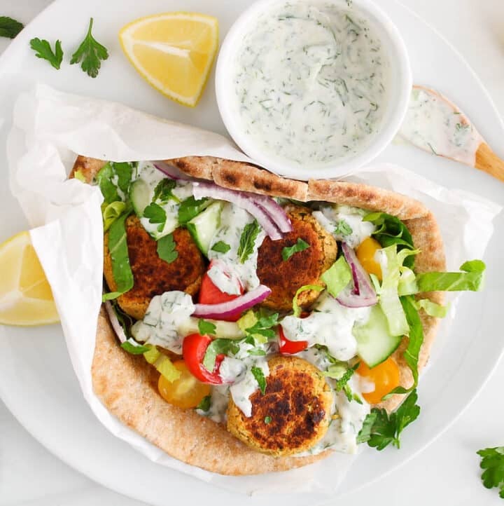 Falafel Gyro with Greek Tzatziki - Plant Based Jess
