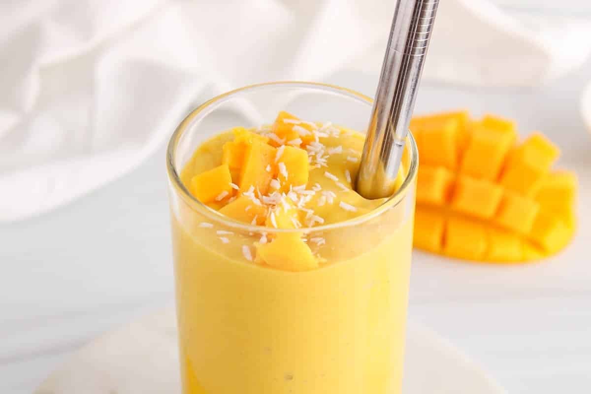 Tropical Mango Boba Smoothie - Plant Based Jess